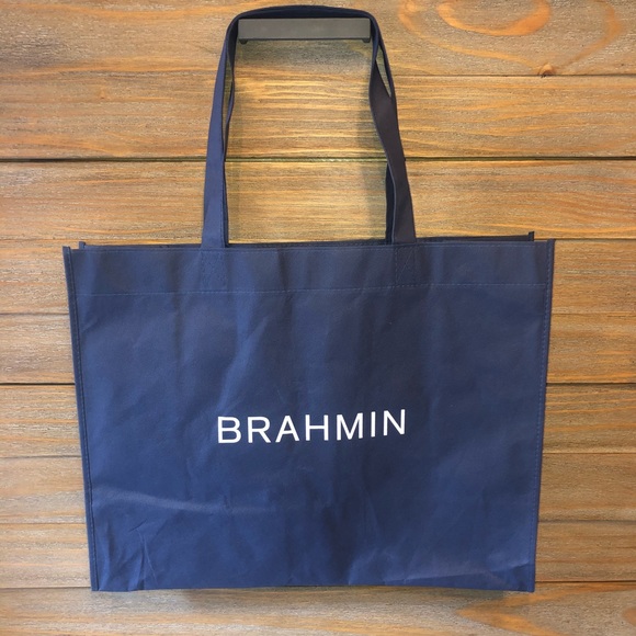 Brahmin | Bags | Brahmin Signature Logo Reusable Blue Shopping Tote ...